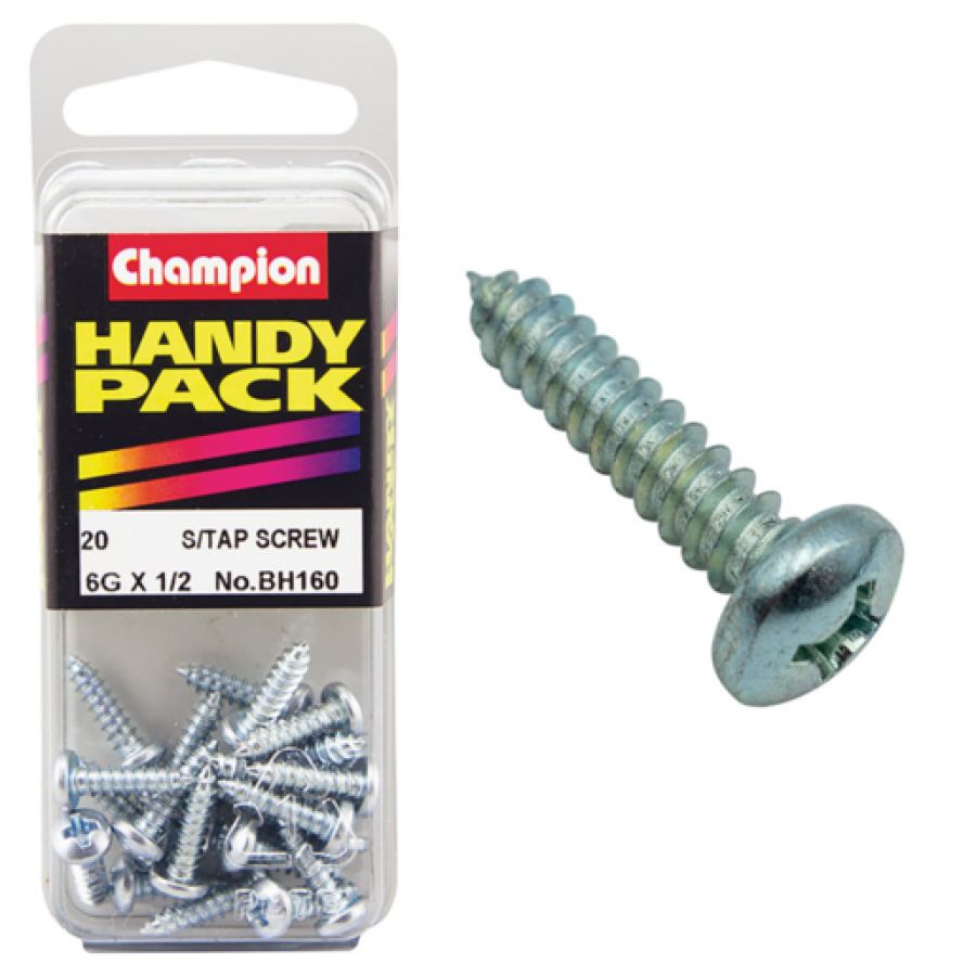 Handy Pack Champion Screw Pan Head 6G x 1/2" CST - BH160 — Port Kennedy ...