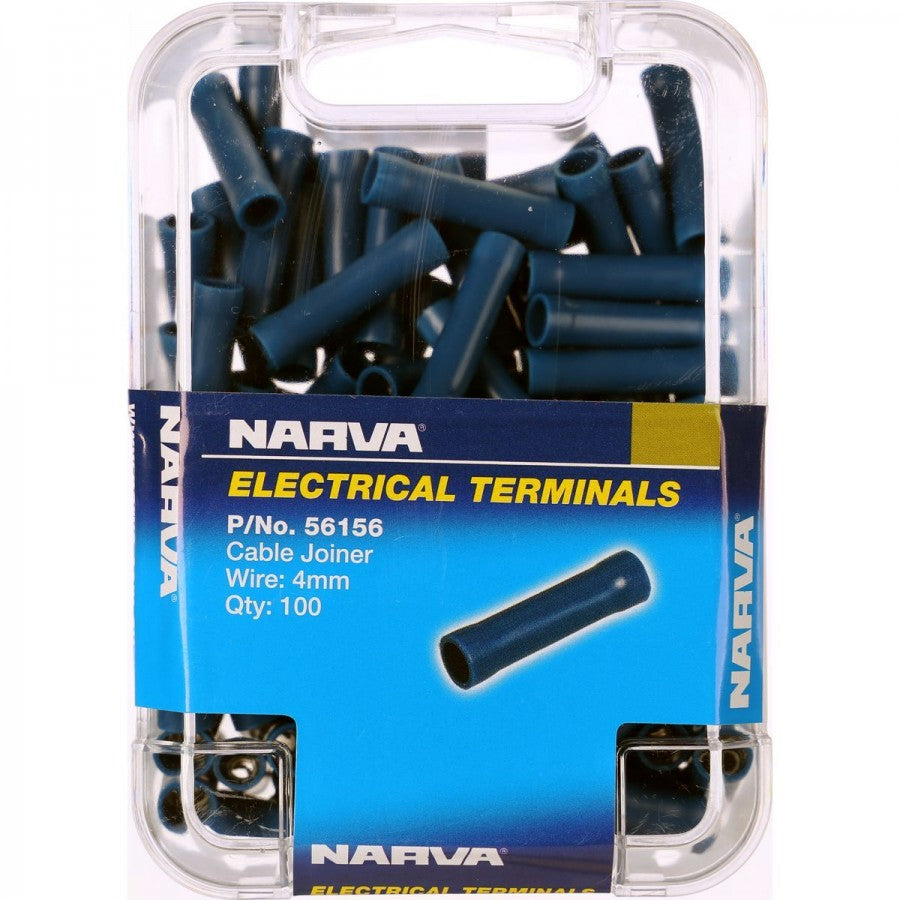 Narva Crimp Terminal Cable Joiner Blue 4mm Vinyl 100 Pce 56156 — Port ...