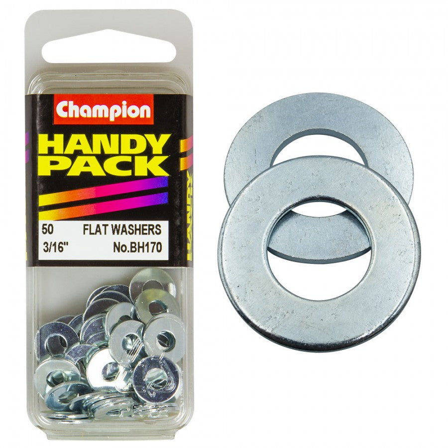 Handy Pack Champion Washers Flat Steel 3/16"x7/16"x 20G - BH170 — Port ...