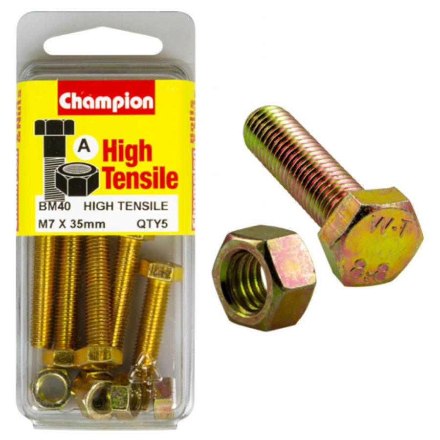 Champion "A" Screw & Nut M7 x 35mm - BM40 — Port Kennedy Auto Parts ...