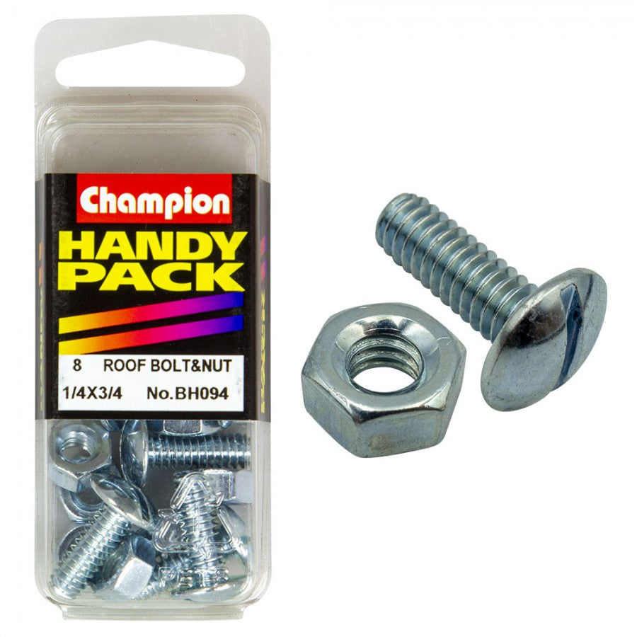 Handy Pack Champion Roofing Bolts & Nuts 1/4" x 3/4" - BH094 — Port ...