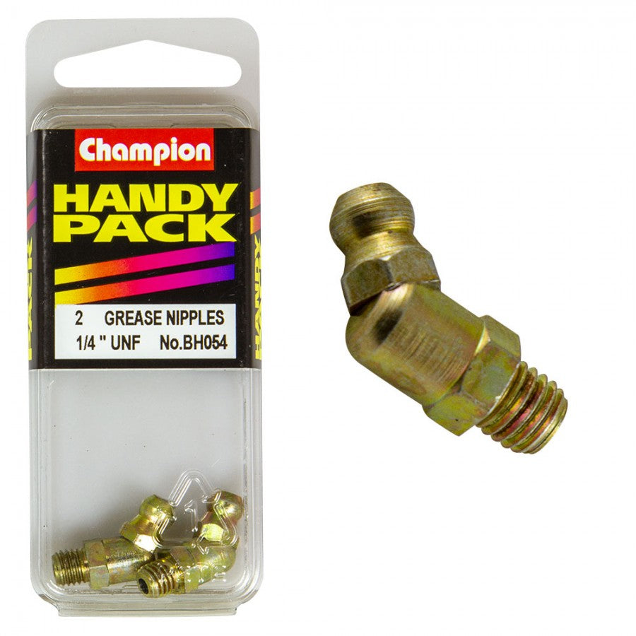 Handy Pack Champion Grease Nipples 1/4" UNF 45deg - BH054 — Port ...